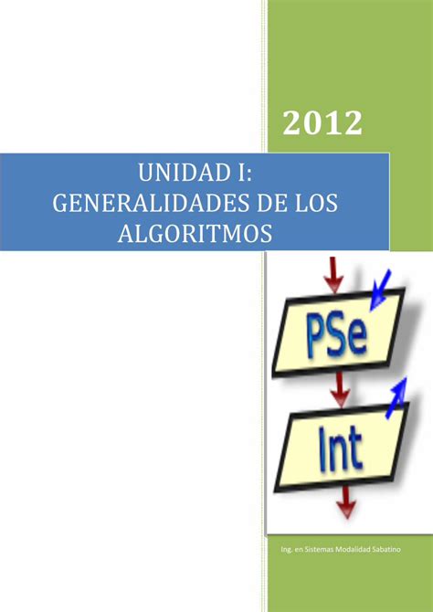 Pdf Unidad I Generalidades De Los Algoritmos · Pdf Fileunidad I