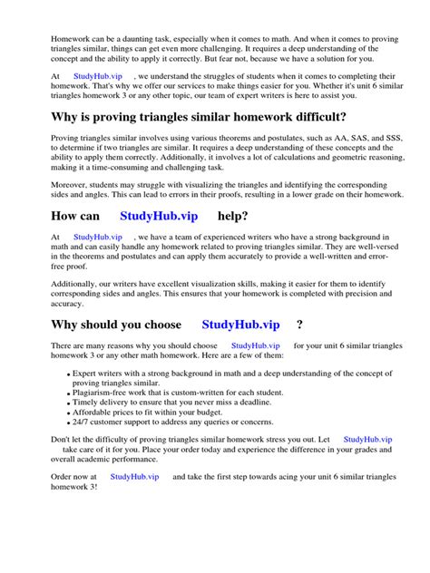 Unit 6 Similar Triangles Homework 3 Proving Triangles Similar Download Free Pdf Triangle