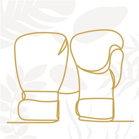 Guantes de boxeo dibujo de una línea boceto vector aislado Vector Premium