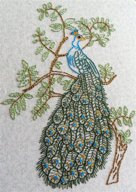 Peacock Embroidery Peacock Embroidery Designs Silk Ribbon Embroidery