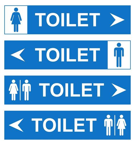 Toilet Sign Printable Public Signage Symbol Wc Simple Blue Minimalist