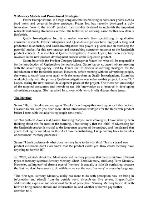 9 Memory Models And Promotional Strategies Memory Models And