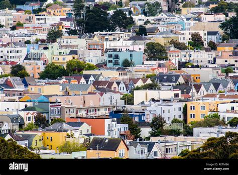 Aerial View Of Residential Neighborhood In San Francisco California