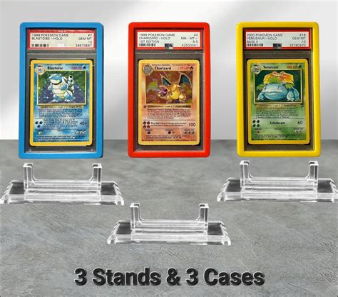 Acrylic Card Display Stand And Bumper Slab Case Bundle For Graded Cards