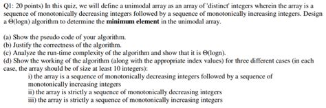 Solved Ql 20 Points In This Quiz We Will Define A