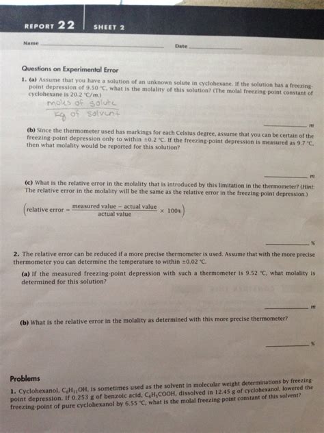 Solved Questions On Experimental Error 1 A Assume That