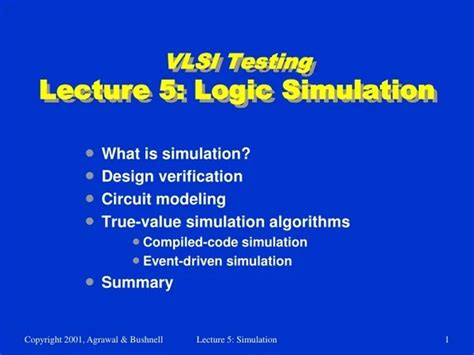 Ppt Vlsi Testing Lecture 5 Logic Simulation Powerpoint Presentation Id9617389