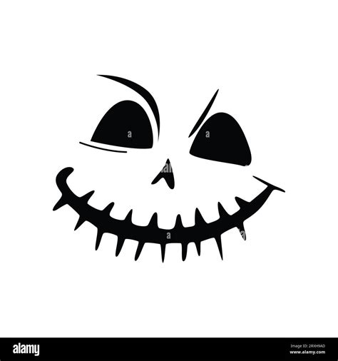 Black Creepy Face Expression Vector Icon Spooky And Disturbing Facial