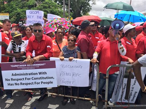 Ppp Supporters Stage Protest Outside Gecom Guyana Times
