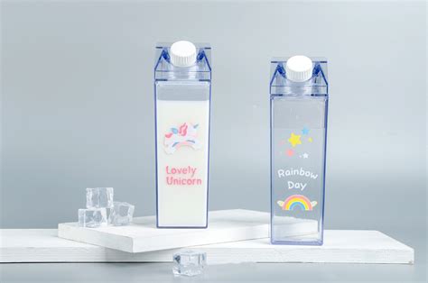 定制水杯透明方形塑料杯大容量牛奶杯家用食品级水果茶水瓶印logo 阿里巴巴