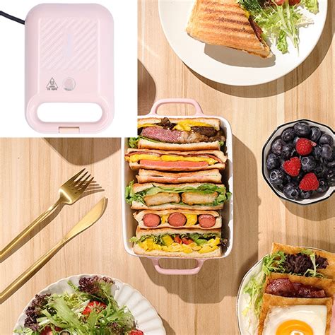 1buycart เครื่องทำแซนวิชอเนกประสงค์ป้องกันไฟฟ้า Panini Press Grill สำหรับใช้ในบ้าน Au Plug 220v