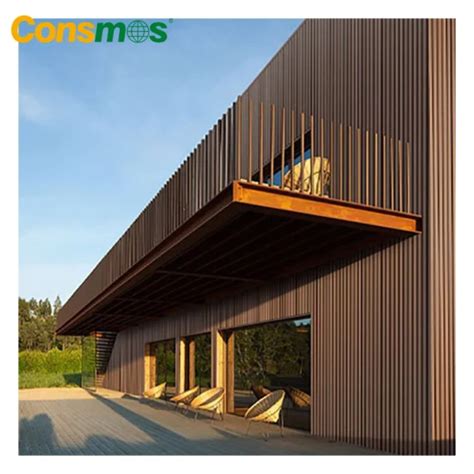 Lambrin Outdoor WPC Innovative Wooden Products Decor Slats Panel Exterior PVC Wall Cladding