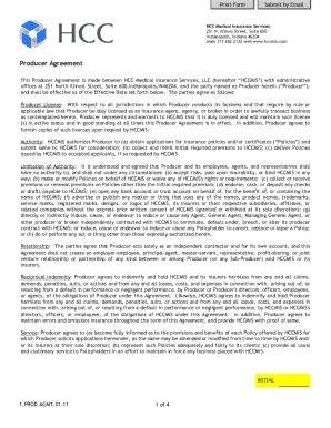 Fillable Online Producer Contract Form Fax Email Print PdfFiller