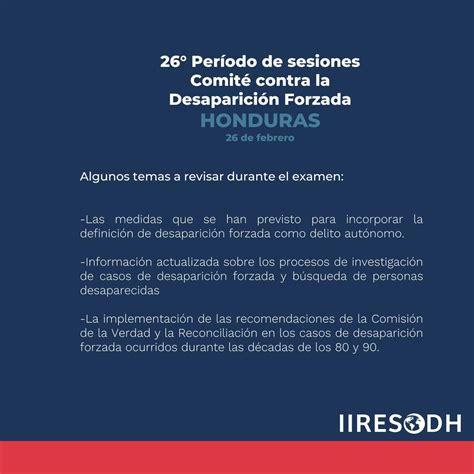 Comité contra la Desaparición Forzada IIRESODH