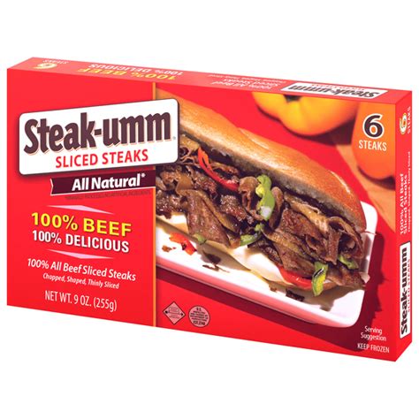 Steak Umm Sliced Steaks 100 All Beef Sandwich Steaks 6 Ct Hy Vee