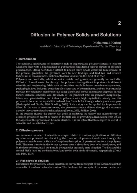 Pdf 2 Diffusion In Polymer Solids And Solutions Dokumen Tips