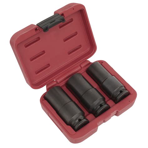 Sealey Deep Weighted Impact Socket Set 12sq Drive 3pc Ondemand