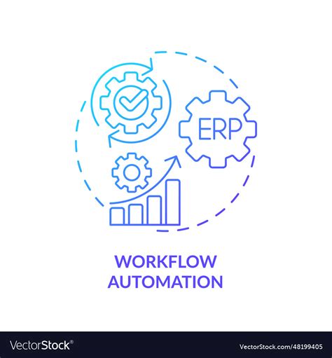2d Workflow Automation Line Icon Concept Vector Image