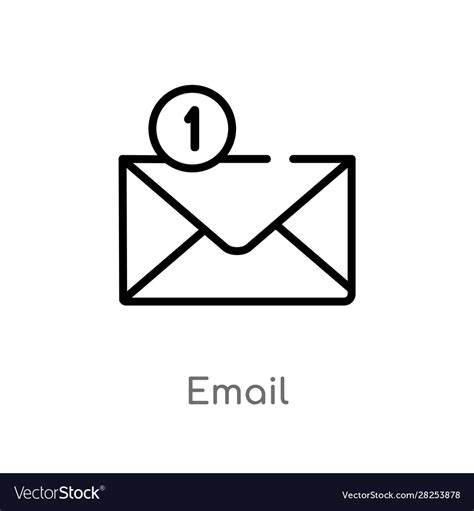 Outline Email Icon Isolated Black Simple Line Vector Image