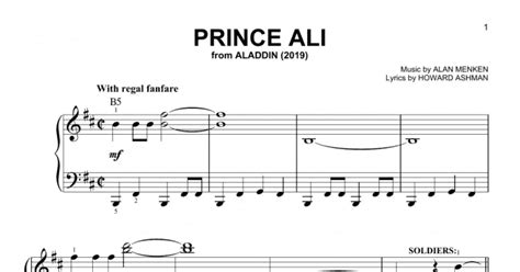 Prince Ali From Disneys Aladdin Easy Piano Print Sheet Music