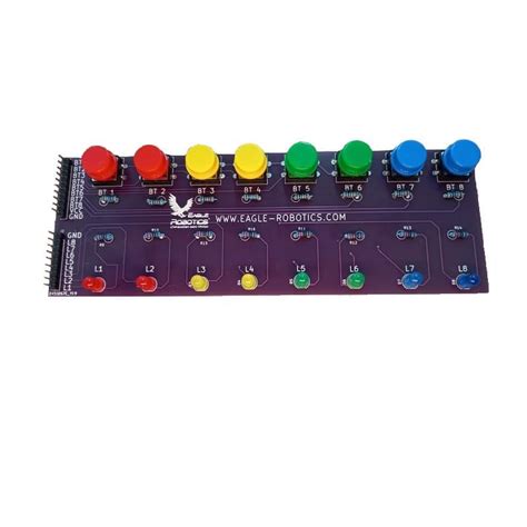 Carte Leds Et Boutons Pour Arduino 8 Boutons Et 8 Leds Colorées