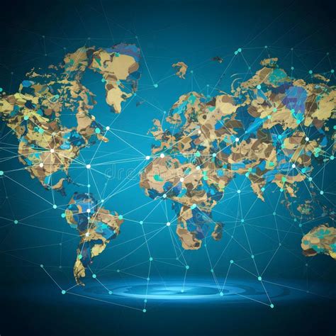 Virtual Network Background Illustration Of Global Connectivity With Technology Stock