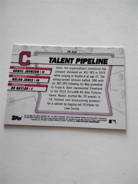 2020 Bowman Chrome Talent Pipeline Baylor Johnson Jones TP CLE