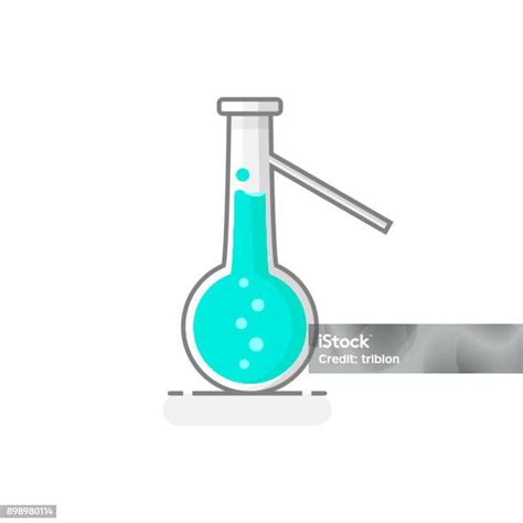 科學蒸餾燒瓶圓底與化學液體實驗室玻璃器皿圖示18平面設計概念向量插圖向量圖形及更多保安圖片 保安 健保和醫療 分析 Istock