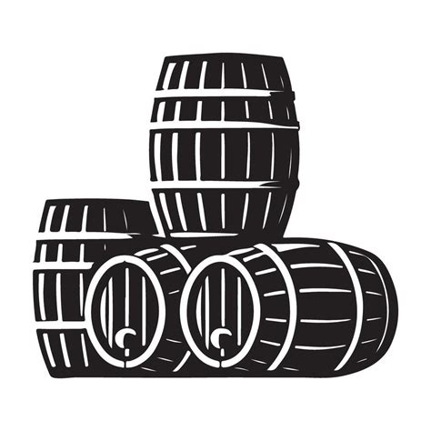 Three Stacked Barrels Illustration Representing Aging And Beverage