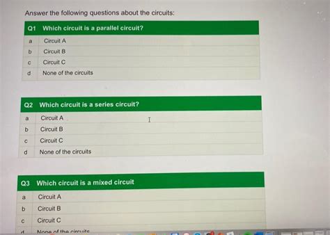 Solved Task 1 Circuit Analysis Look At The Three Circuits
