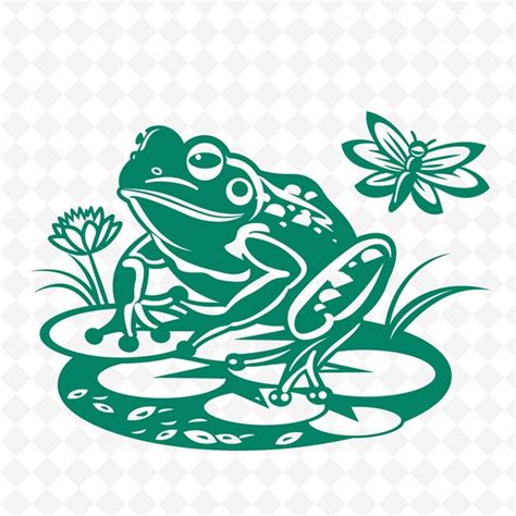 Premium Psd A Frog Sits On A Frog That Is Sitting On A Circle Of Leaves