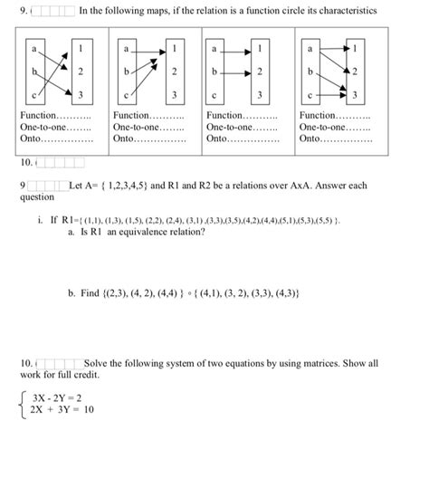 Solved 9 In The Following Maps If The Relation Is A