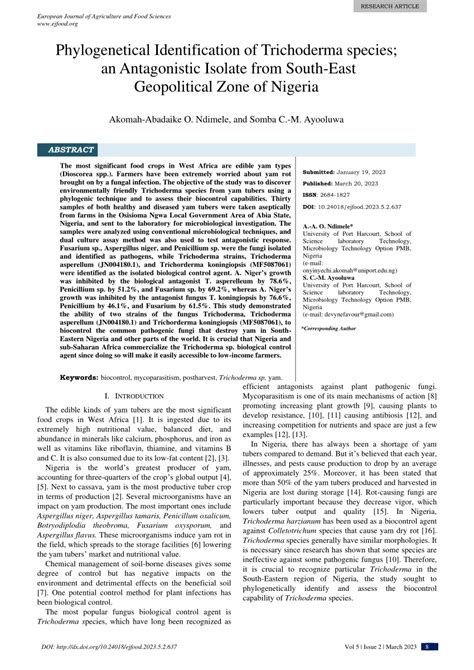 Pdf Phylogenetical Identification Of Trichoderma Species An