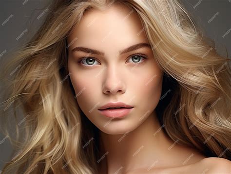 Premium Ai Image Beauty Fashion Portrait Of Blonde Female Model With