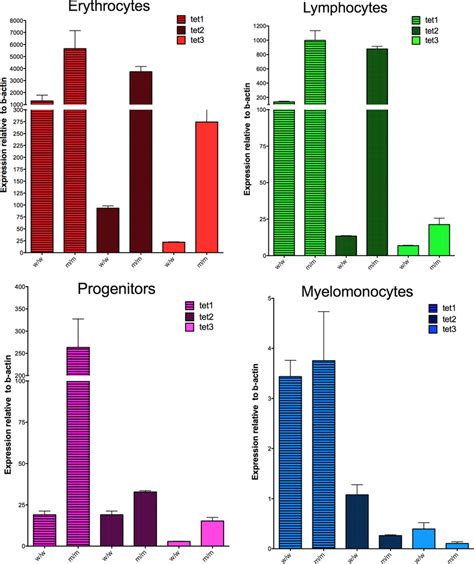 Analysis Of Tet1 Tet2 And Tet3 Expression In Different Blood Cell