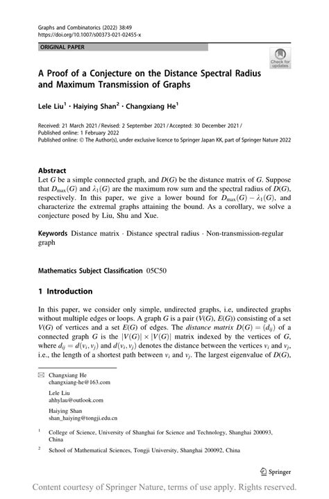 A Proof Of A Conjecture On The Distance Spectral Radius And Maximum