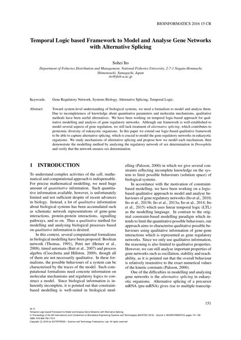 pdf temporal logic based framework to model and analyse gene networks