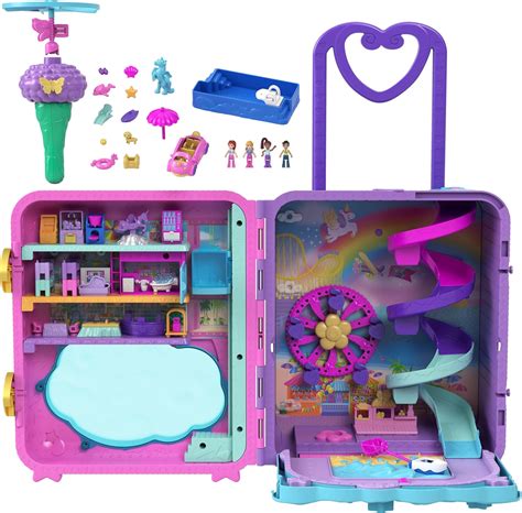 Polly Pocket Pollyville Playset Resort Rollaway Suitcase