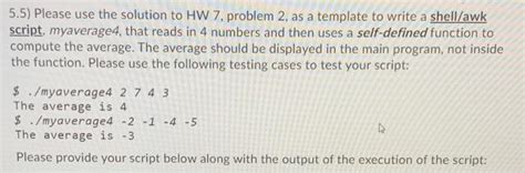 Solved 55 Please Use The Solution To Hw 7 Problem 2 As A