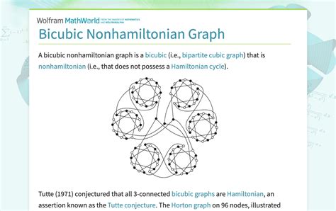 Bicubic Nonhamiltonian Graph From Wolfram MathWorld