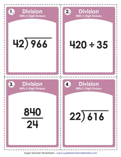 Long Division With Two Digit Divisor Worksheets