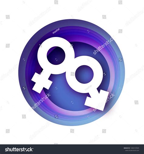 Female Male Sex Paper Cut Style Stock Vector Royalty Free 1300157695