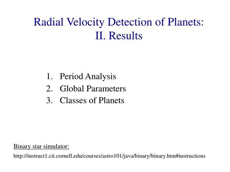Ppt Radial Velocity Detection Of Planets Ii Results Powerpoint