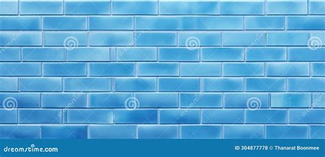 Blue Light Brick Subway Tiles Ceramic Wall Texture Creating A Wide