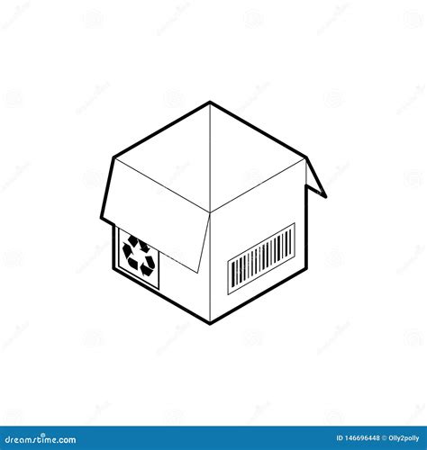 Icono Del Esquema De La Caja De Cart N Vector Isom Trico Del Esquema