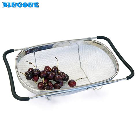 Aliexpress Buy Pull Retractable Drain Basket Rack Stainless Steel