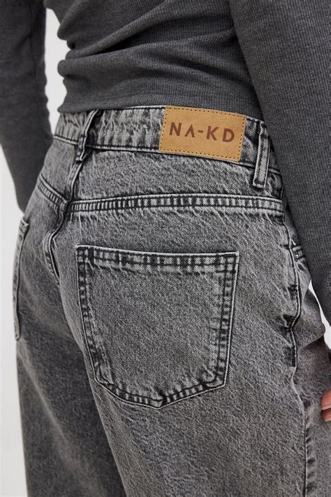 Low Waist Wide Leg Jeans Grey Na Kd