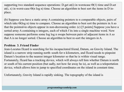 Algorithms Exam Help PPT