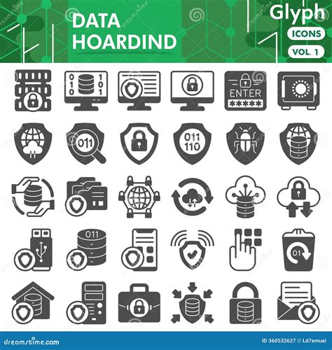 data hoarding symbols collection or sketches files storage theme icons