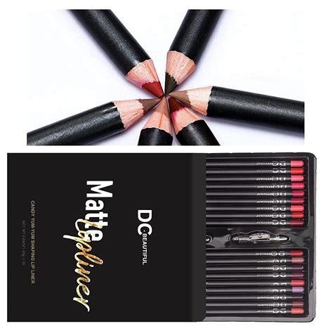 C Beautiful 18 Colors Lip Liners Pencil Set Waterproof Long Lasting Matte Lipliners Premium